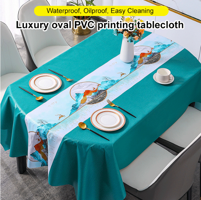 Light luxury high end oval pvc tablecloth – israelwind